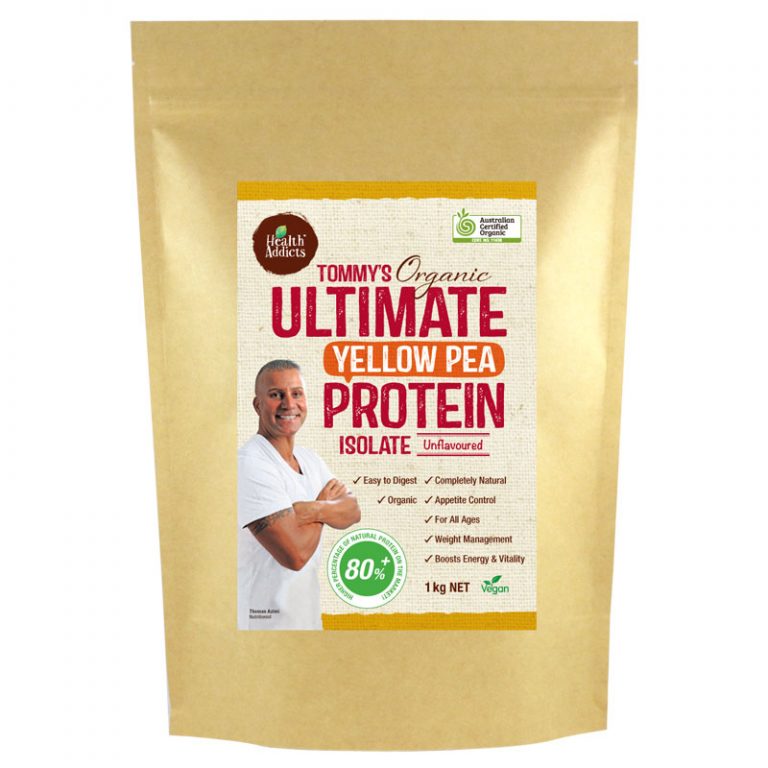 Tommy’s Organic Ultimate Yellow Pea Protein Isolate – Unflavoured – 1KG ...