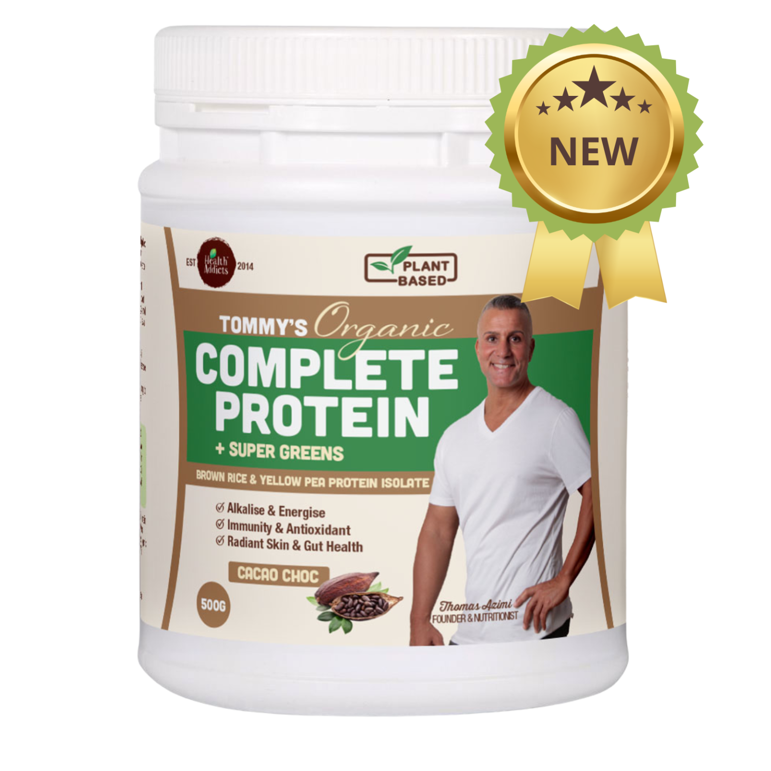 ‘NEW’ Tommy’s Organic Complete Protein + Super Greens – Cacao-Choc 500g ...